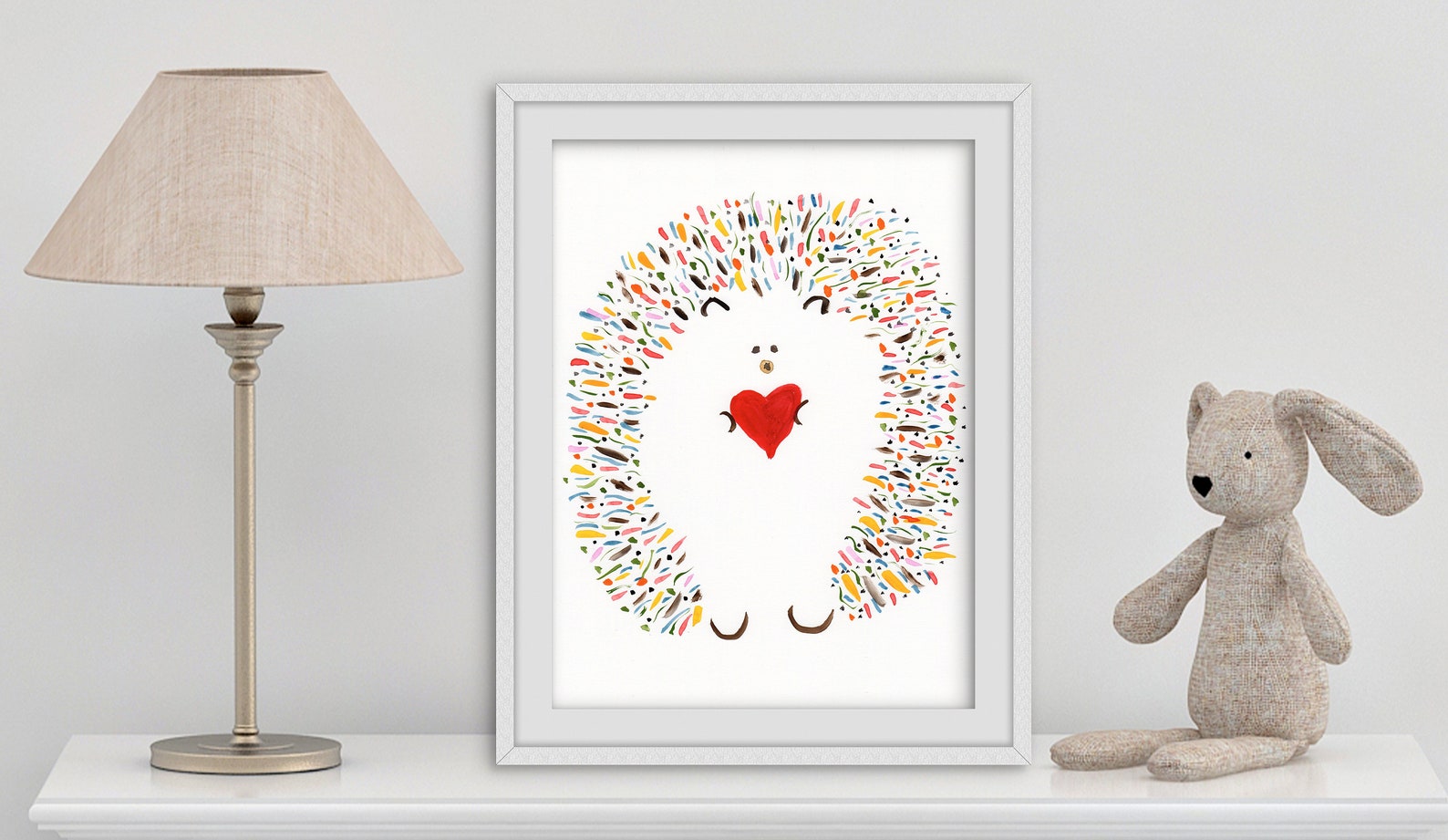 Cute Hedgehog Print - "love and Hedgehugs" - Original Art Print - Baby ...