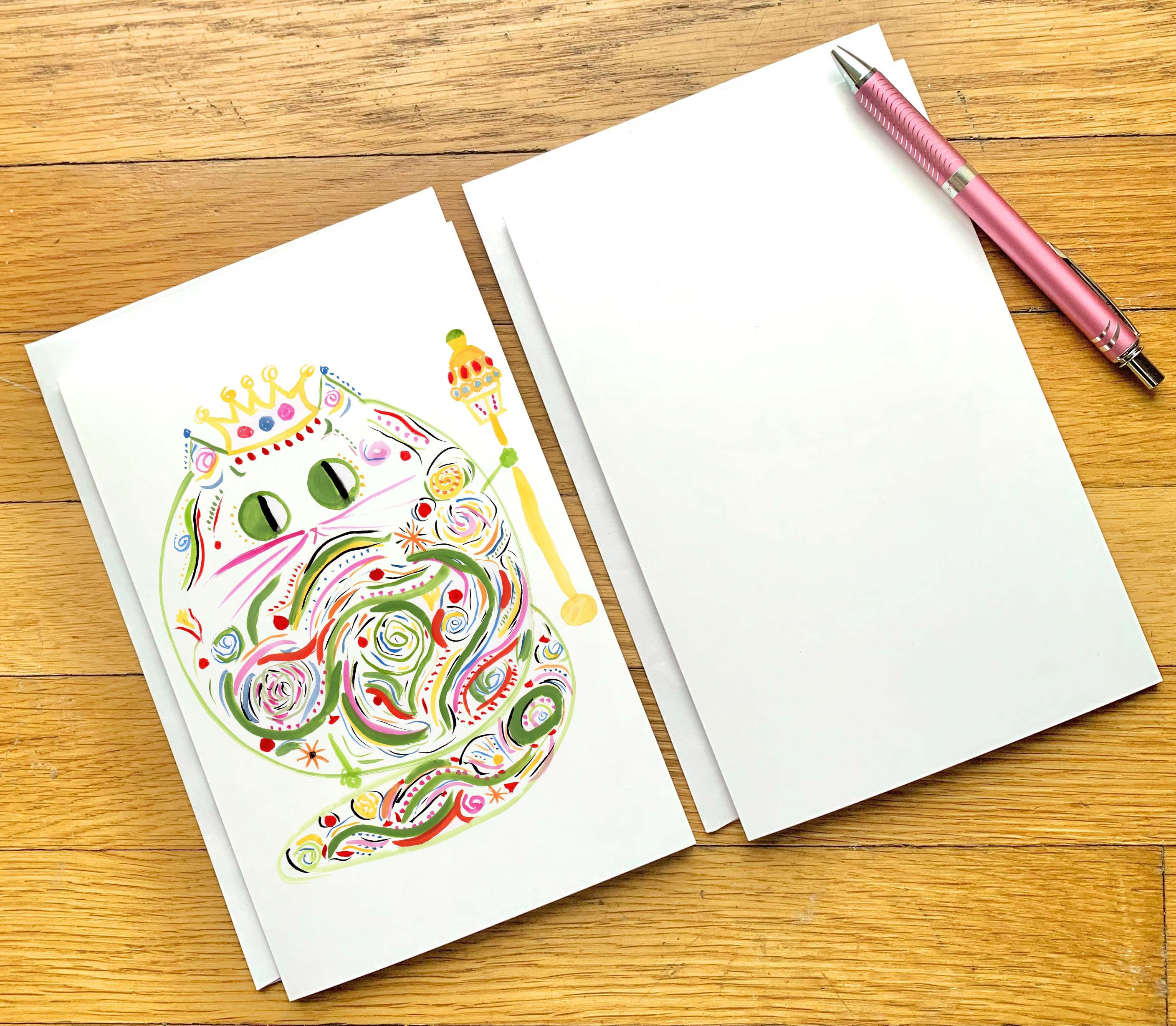 Custom Cat Birthday Card Kitty Queen Original Art Card - Etsy