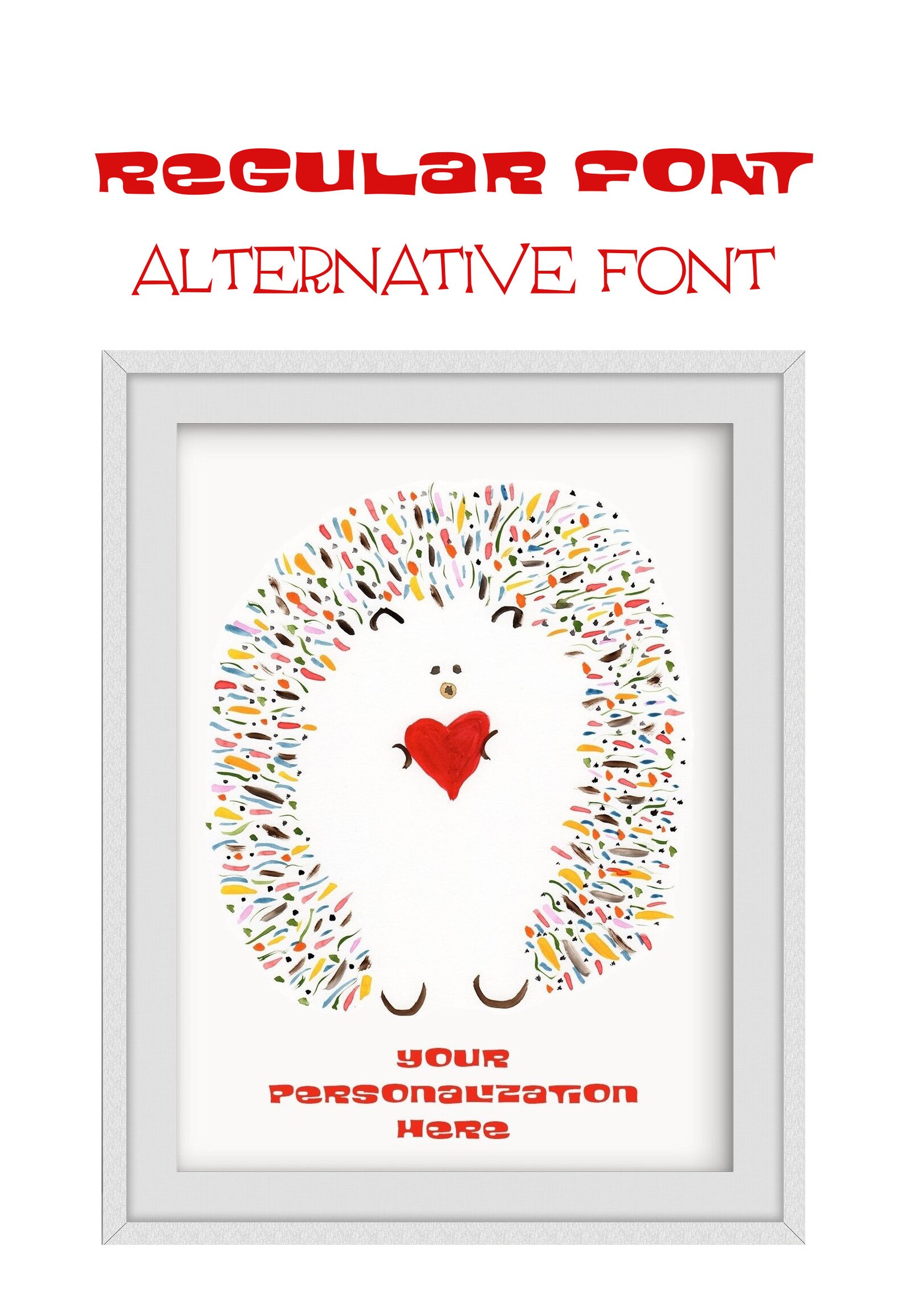 Cute Hedgehog Print - "love and Hedgehugs" - Original Art Print - Baby ...