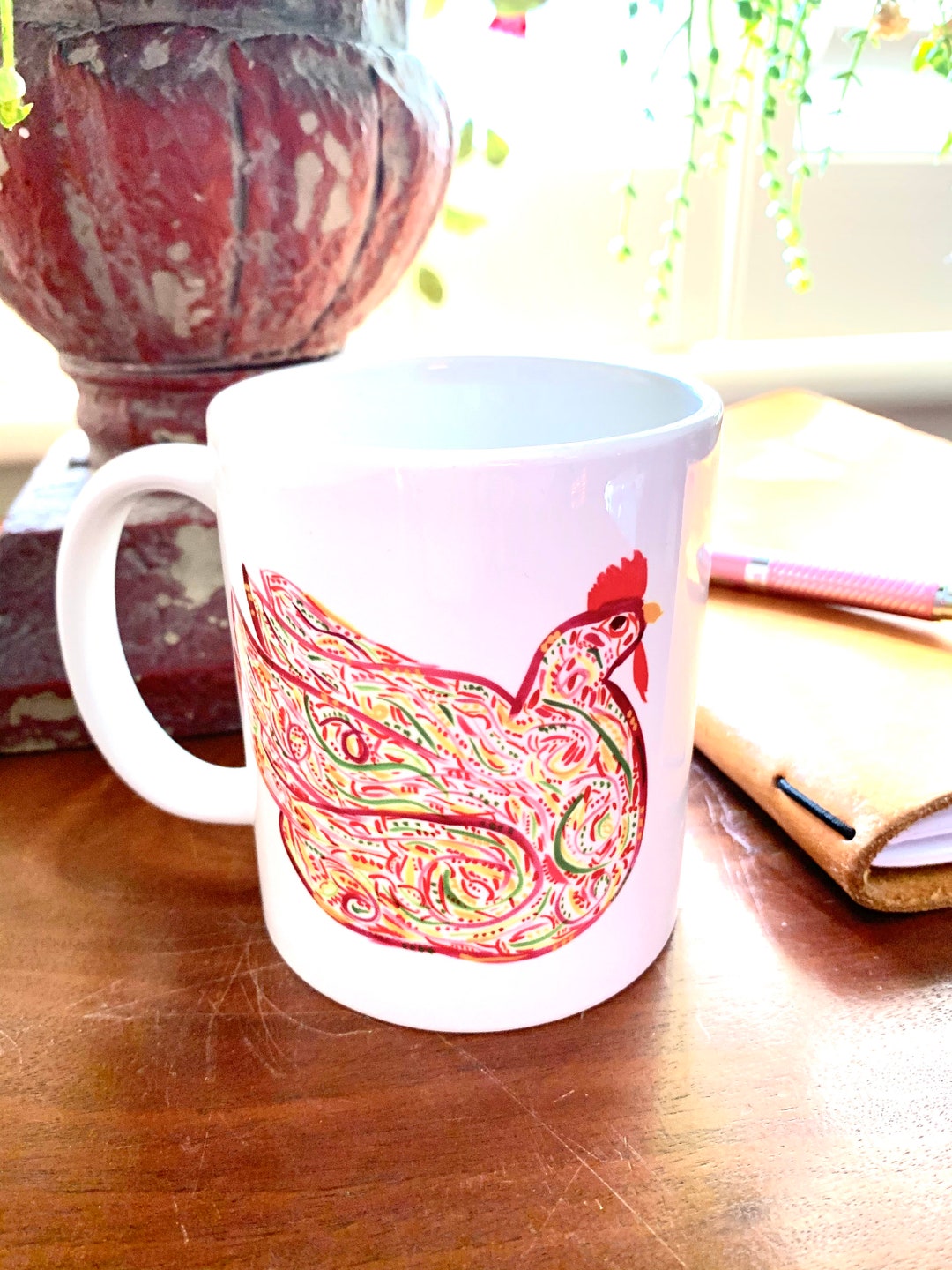 Blanch - Colorful Hen Mug - Farmhouse Decor 11 0z Mug - Etsy