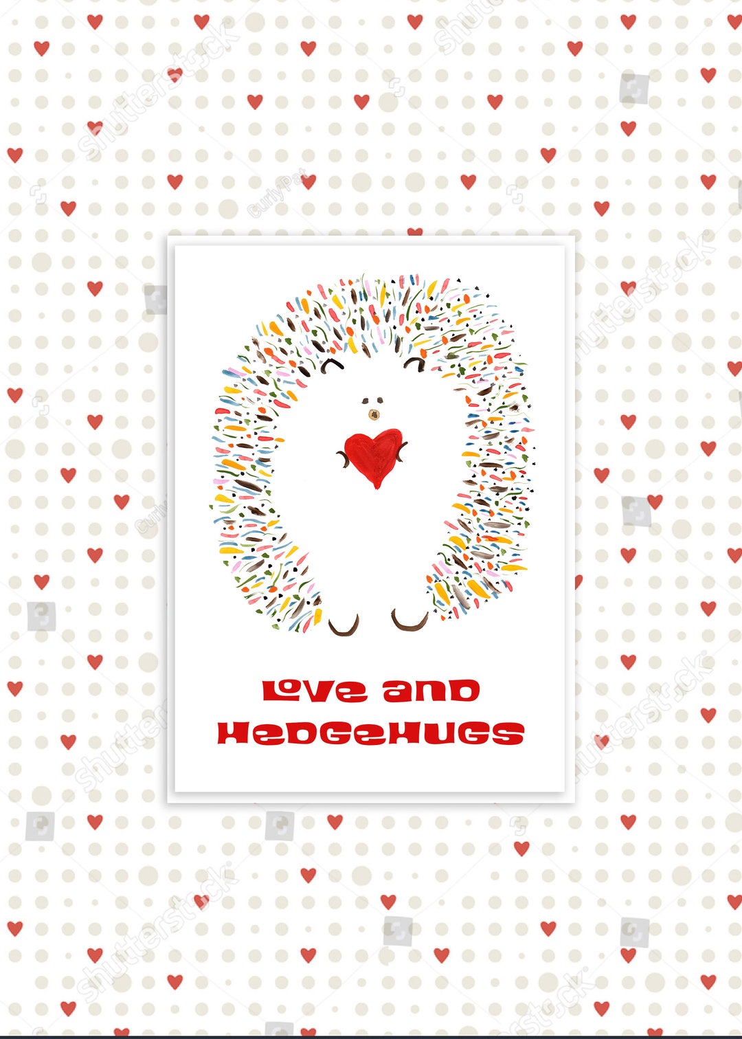 Cute Funny Hedgehog Card - Love and Hedgehugs - Mother's Day, Valentine ...
