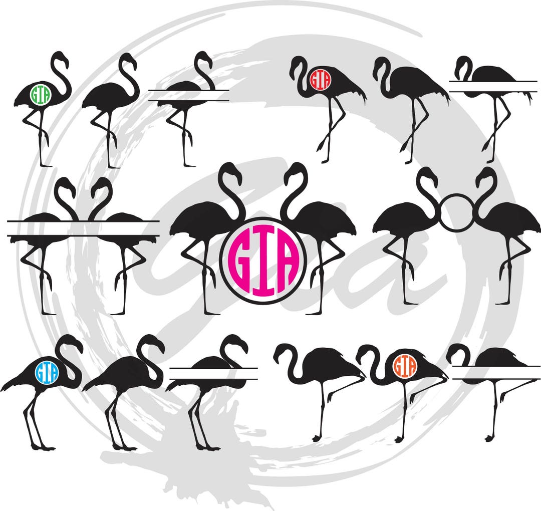 Flamingo SVG Flamingo Clipart Flamingo Monogram Frames - Etsy