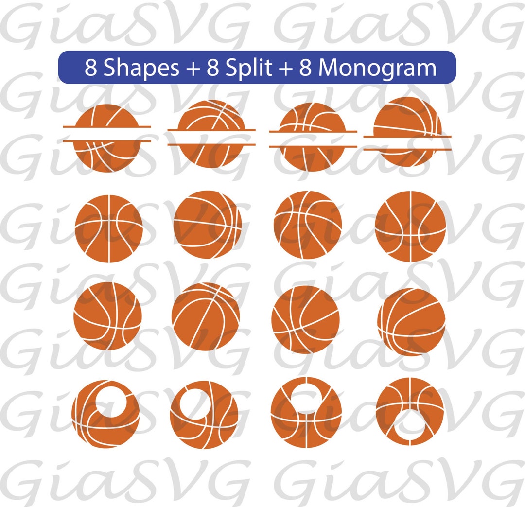 Basketball Clipart SVG Basketball Monogram Frames Basketball - Etsy