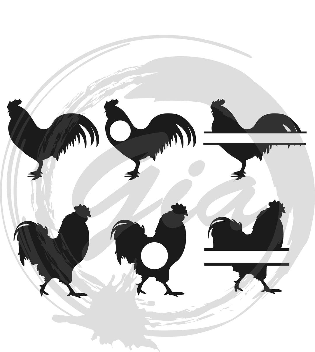 Hahn Monogramm SVG, Huhn Monogramm svg, Hühner svg, fertig zum ...