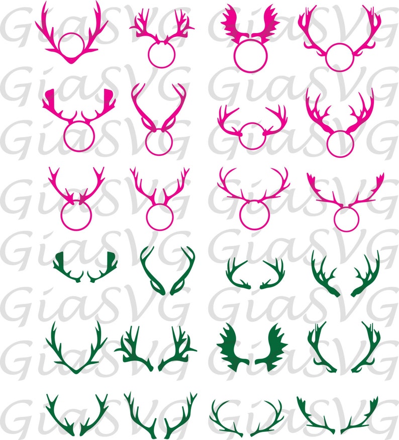 Deer Antlers Bundle SVG Deer Horns Svg Antlers Monogram - Etsy