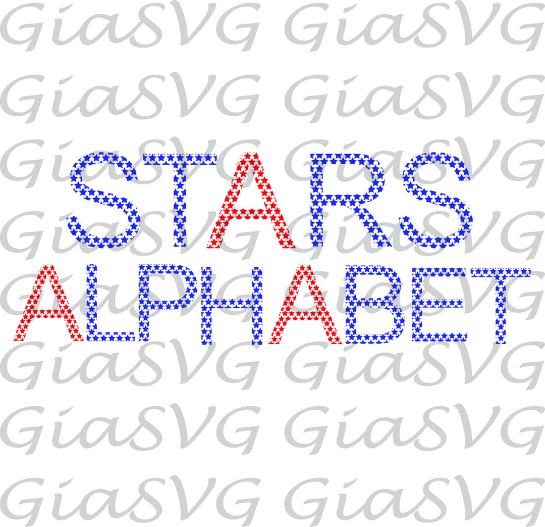 Stars Alphabet Svg, Stars Font Svg, Stars Capital Letters Svg, Ready to ...