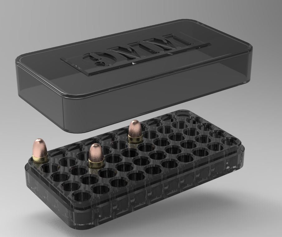 9mm Ammo Box (50 Round) STL for 3d Printing. - Etsy