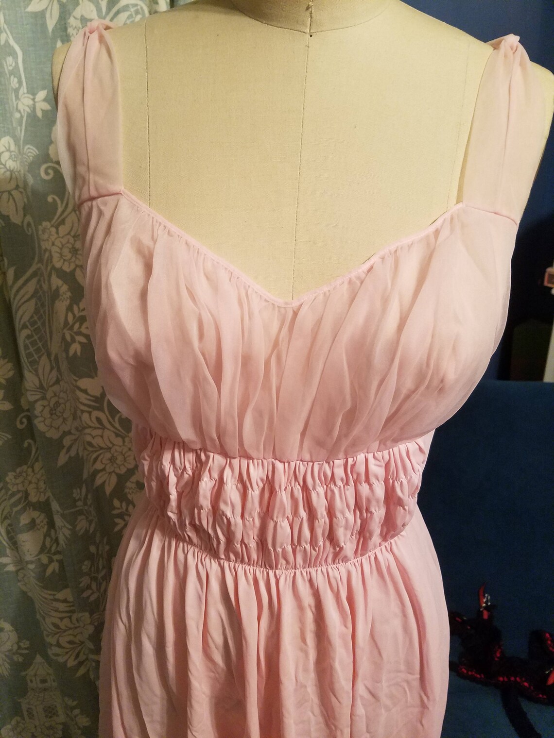 Vintage Pink 1960s Semi Sheer Negligee Nightgown - Etsy