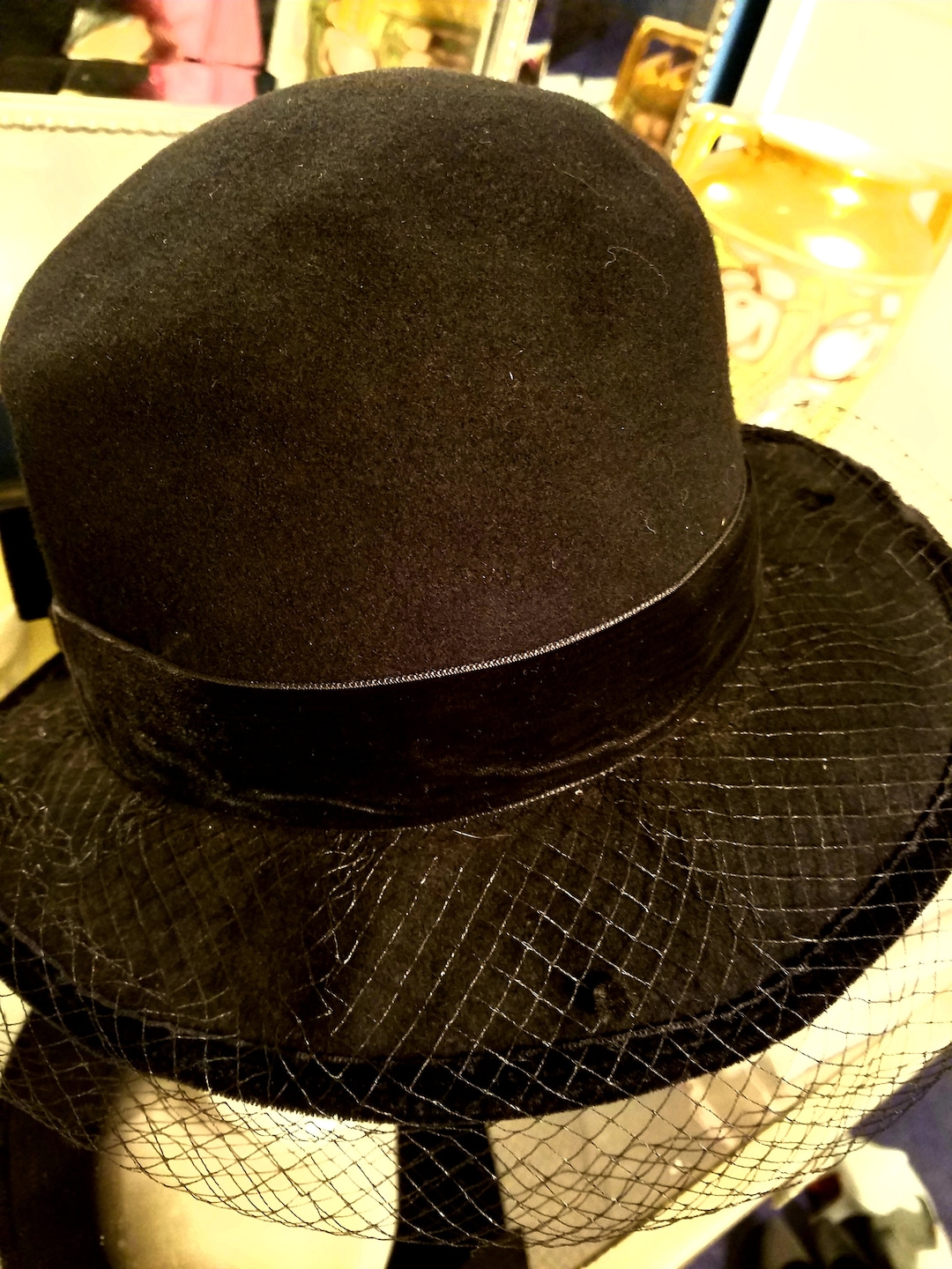 Greta Garbo Vintage Fedora Hat With Velvet Bow - Etsy