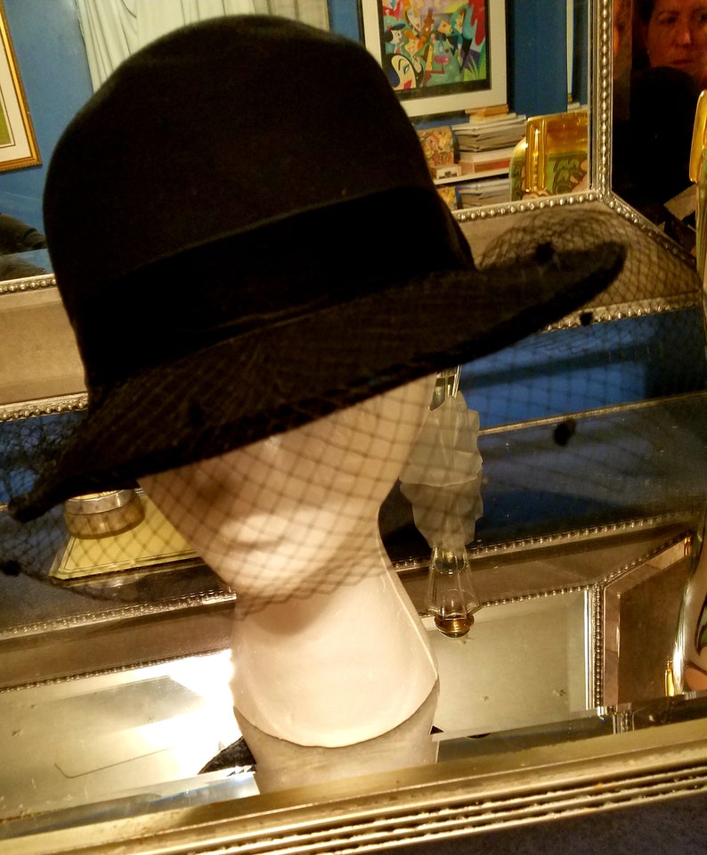 Greta Garbo Vintage Fedora Hat With Velvet Bow - Etsy