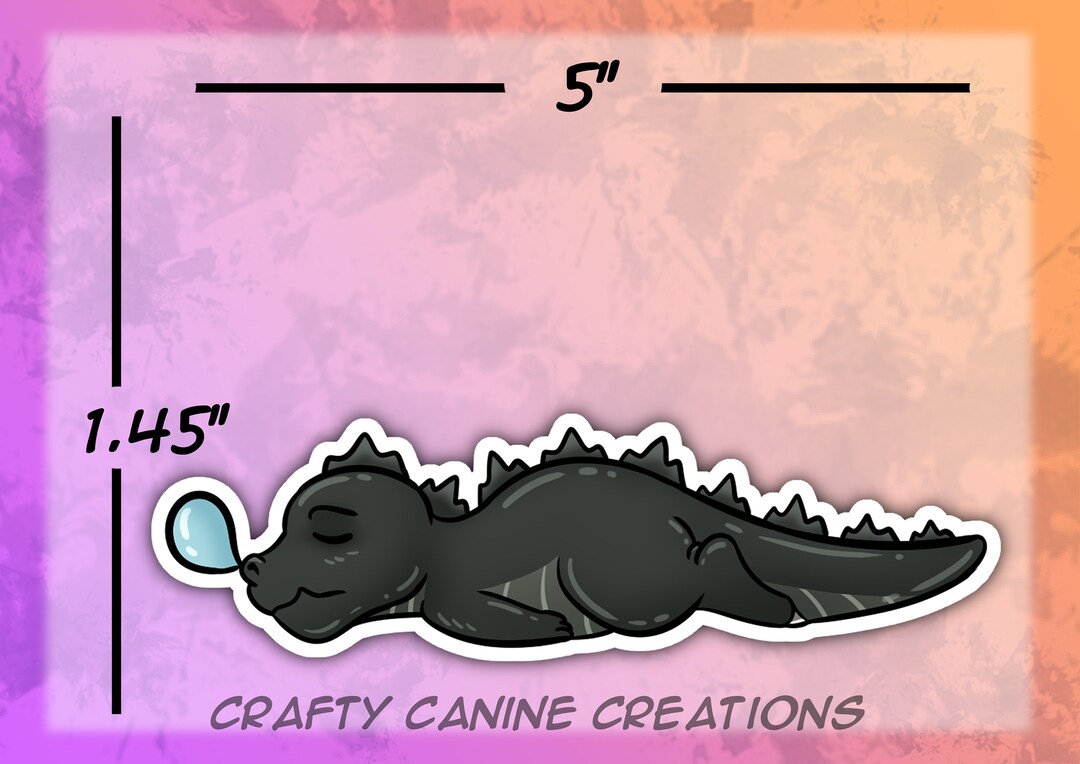 Sleepy Godzilla - 5" Die Cut Sticker - Etsy