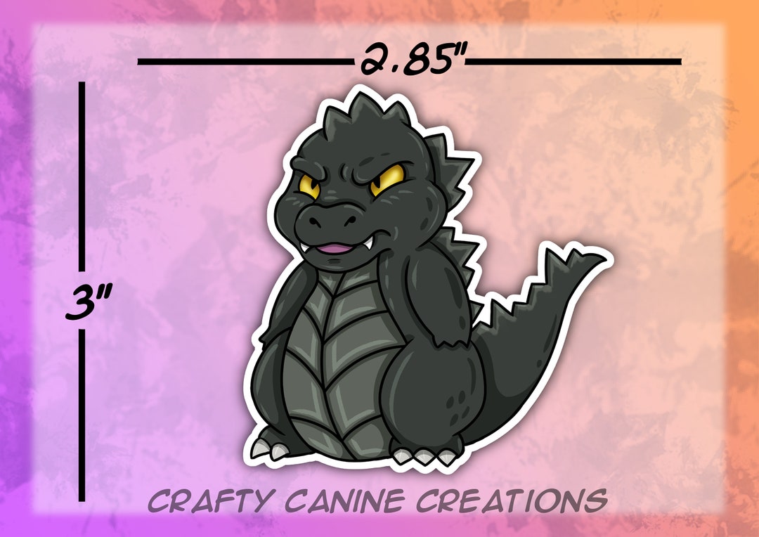 Chunky Godzilla - 3" Die Cut Sticker - Etsy