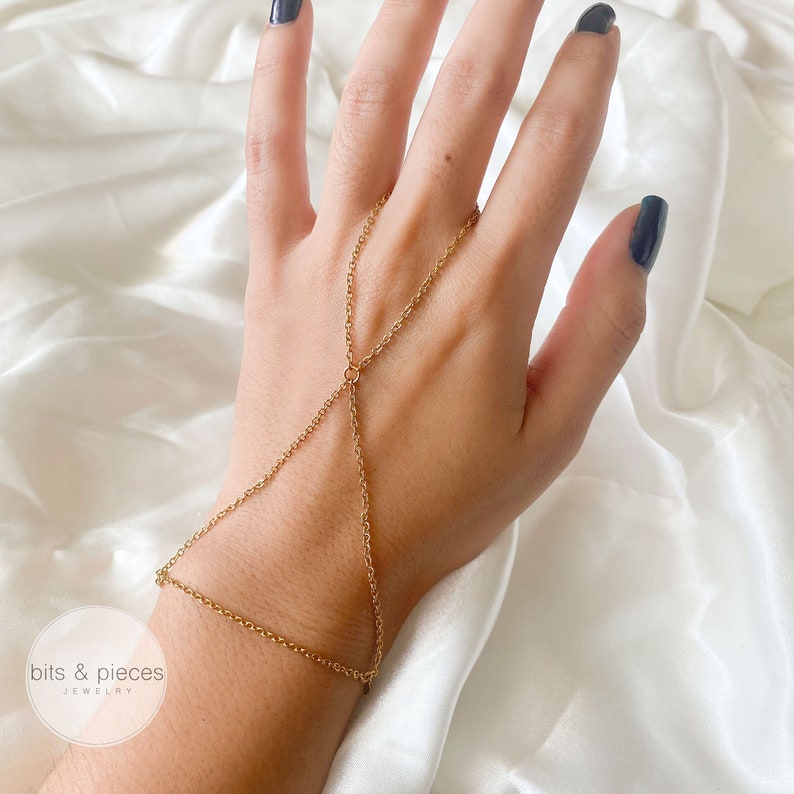 Stainless Steel Gold Minimal X Crossed Hand Chain Handmade - Etsy