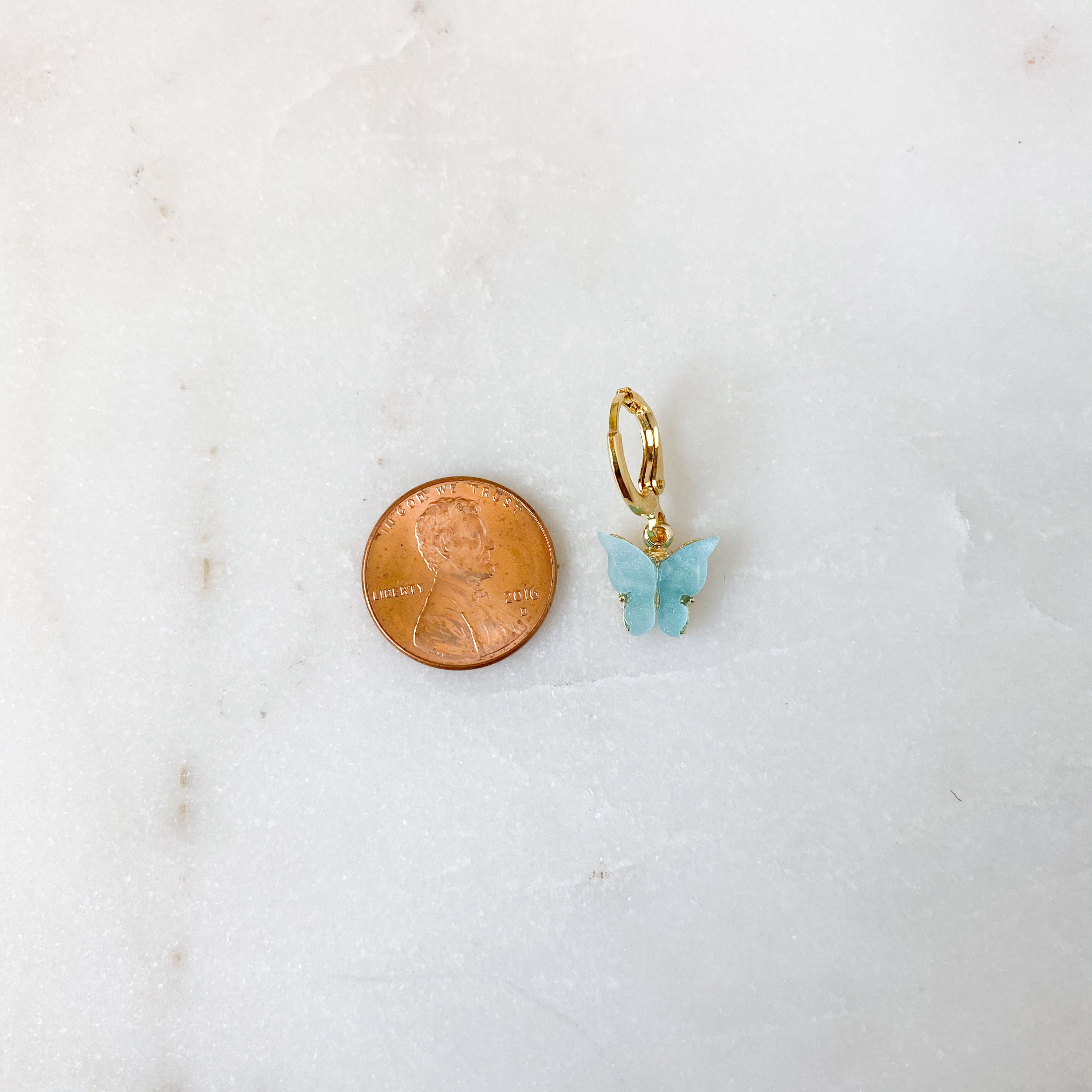 Butterfly Leverback Mini Hoop Earrings - Etsy