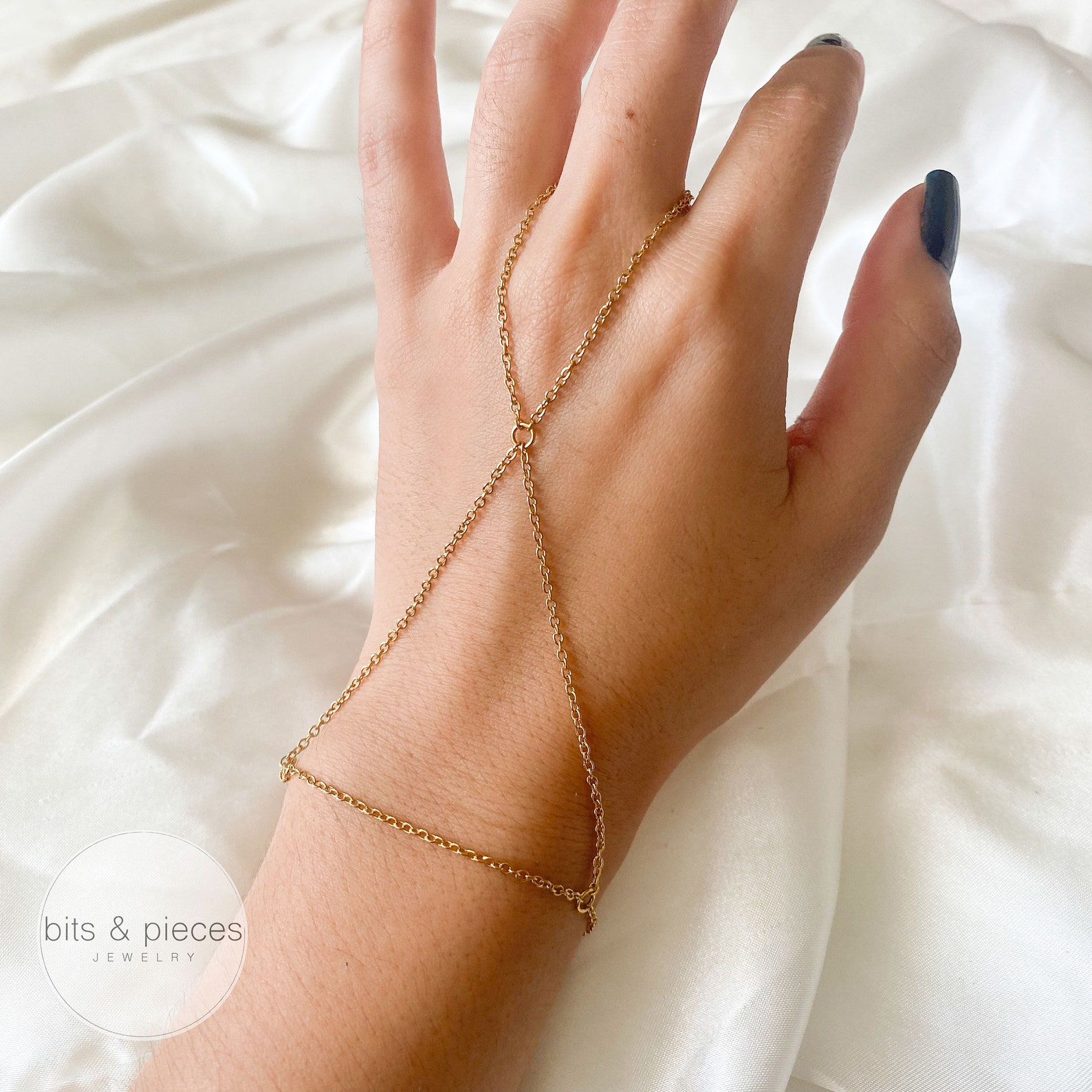Stainless Steel Gold Minimal X Crossed Hand Chain Handmade - Etsy