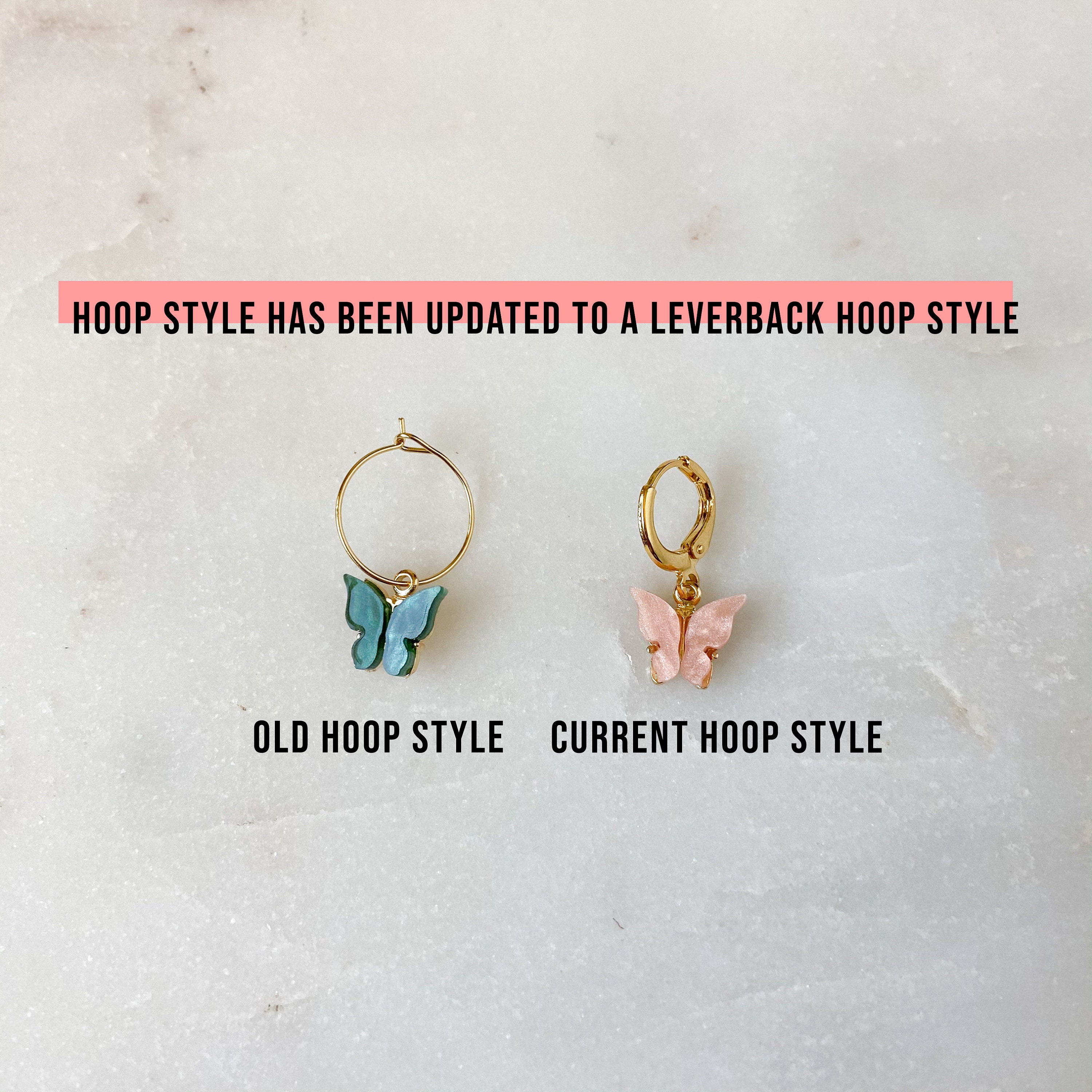 Butterfly Leverback Mini Hoop Earrings - Etsy