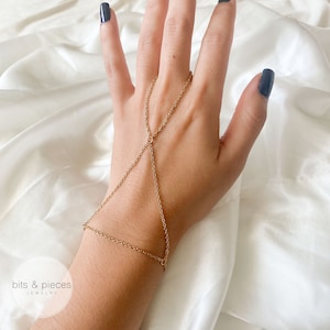 Stainless Steel Gold Minimal X Crossed Hand Chain, Handmade - Etsy