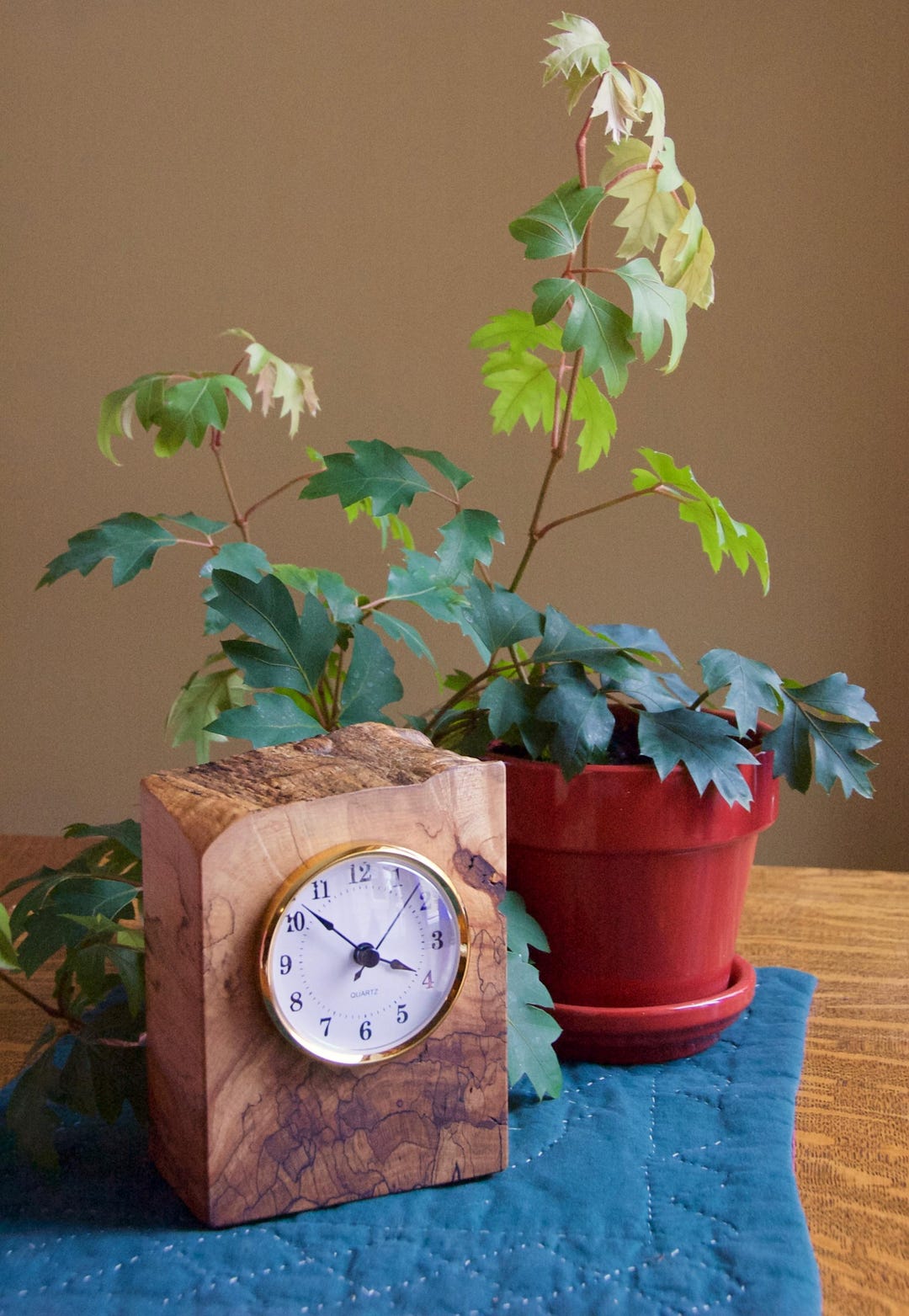 Spalted Maple Wood Clock With 3" Diameter Quartz Movement: Live Edge ...