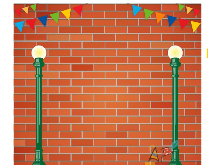 Brick Wall With Lamps Backdrop / Banner. DIY Digital File. - Etsy