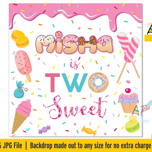 Digital Two Sweet Backdrop - Etsy Canada