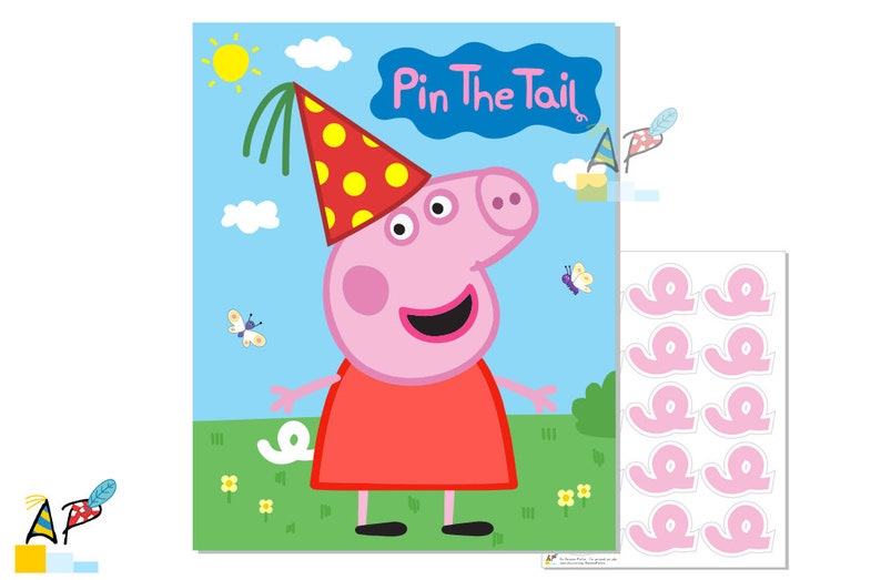 Peppa Pig pin the tail game. DIY Digital file/Printable. | Etsy