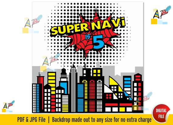 Superhero Comic Themed Backdrop / Banner. DIY Digital File. - Etsy