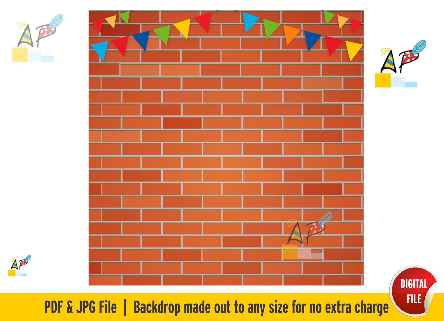 Brick Wall Backdrop / Banner. DIY Digital File. - Etsy Australia