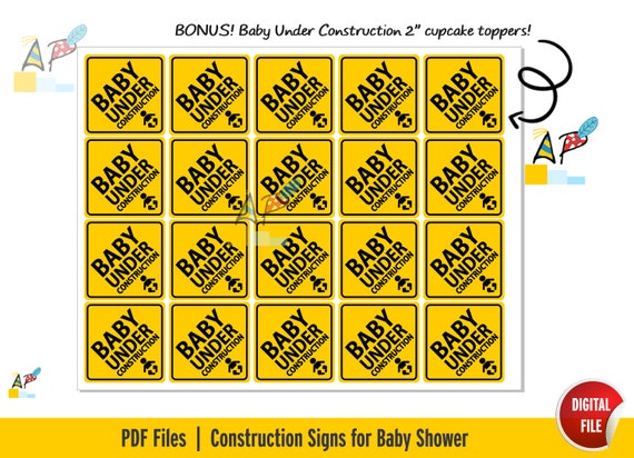 Construction Baby Shower Signs