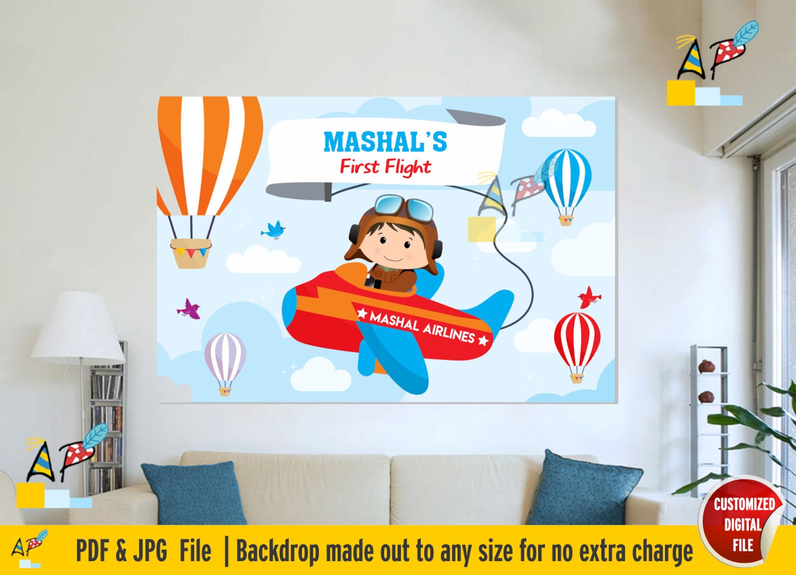 Airplane / Aeroplane / First Flight Themed Backdrop / Banner. - Etsy