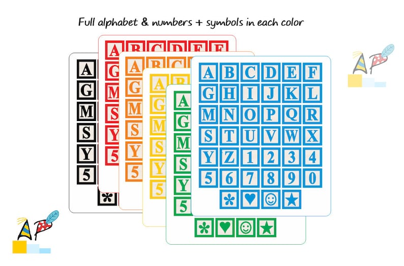 Printable Alphabet & Number Blocks With Bonus Symbols in 6 - Etsy