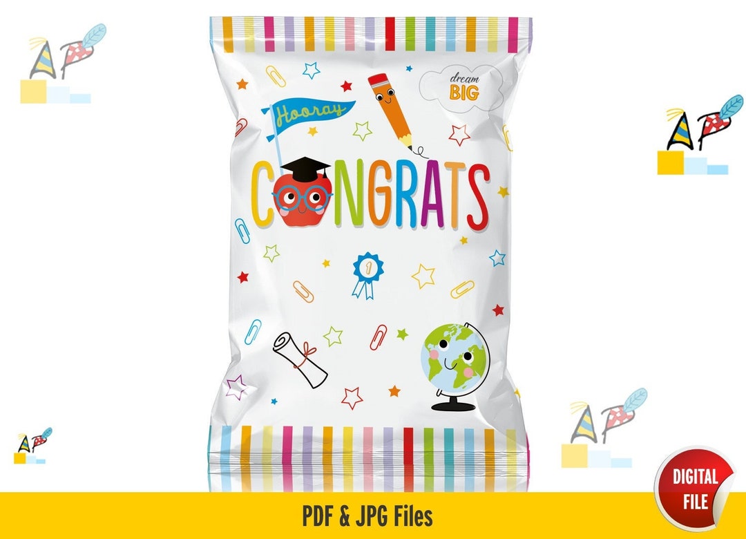 Congrats Chip Bag Wrapper. DIY Digital File. - Etsy