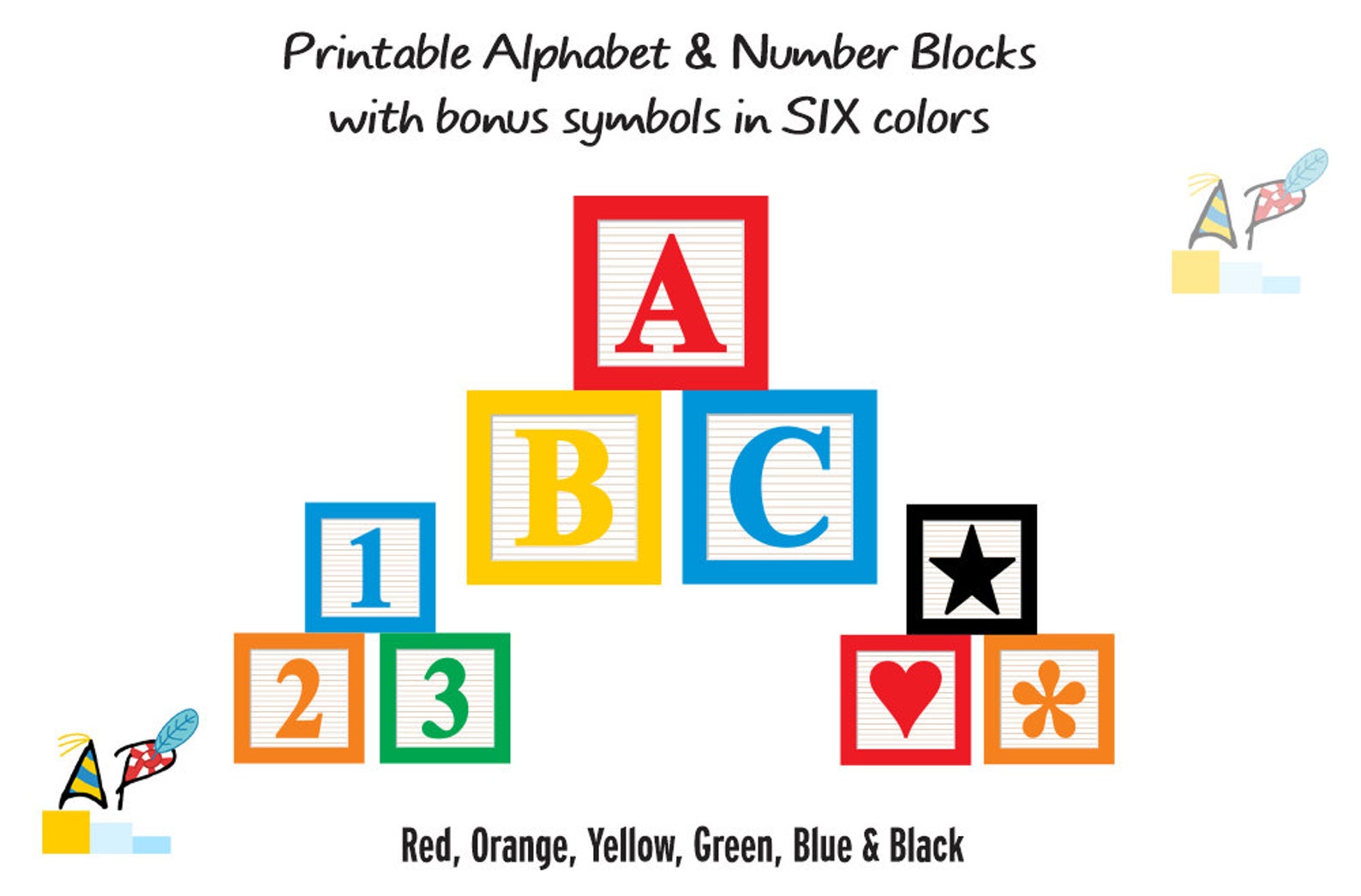 Printable Alphabet & Number Blocks With Bonus Symbols in 6 - Etsy