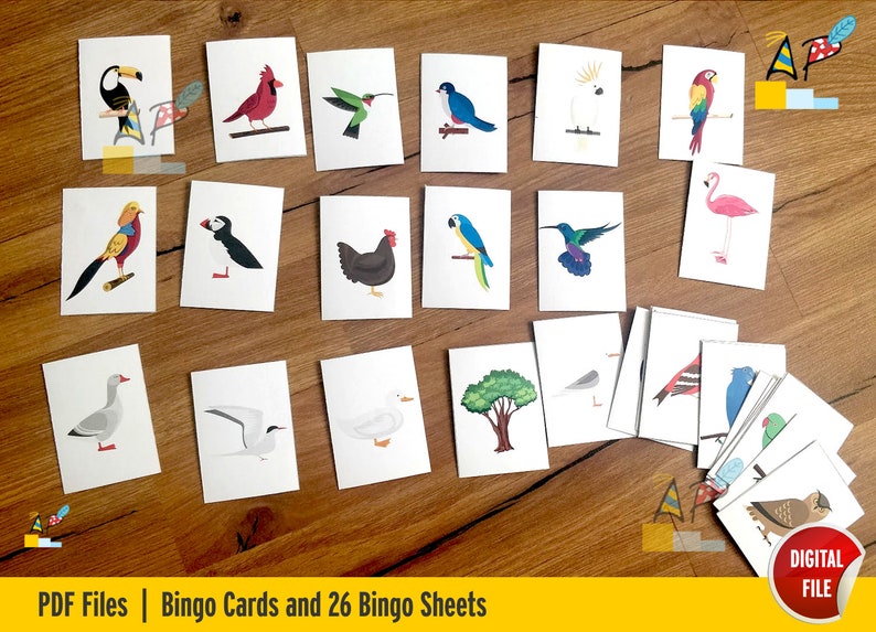 Birds Bingo Party Game. DIY Digital File / Printable. - Etsy