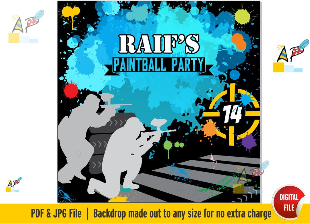 Paintball Themed Backdrop / Banner. DIY Digital File. - Etsy