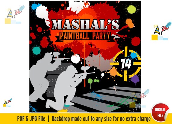 Paintball Themed Backdrop / Banner. DIY Digital File. | Etsy