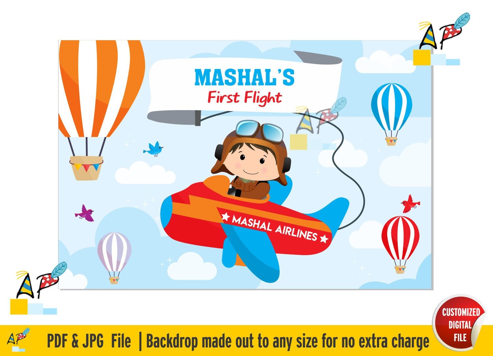 Airplane / Aeroplane / First Flight Themed Backdrop / Banner. | Etsy