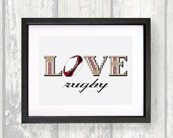 Rugby Cross Stitch - Etsy