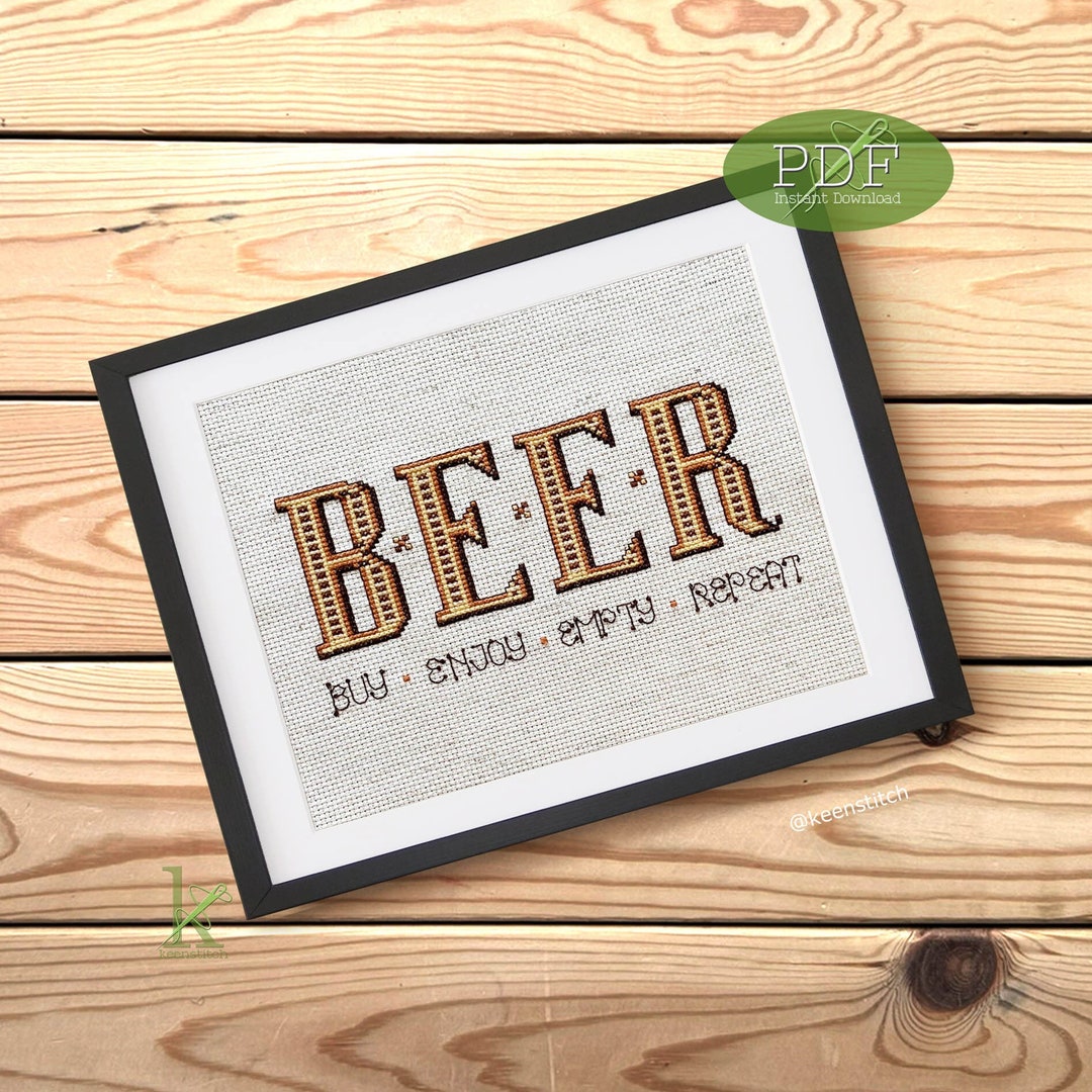 Beer Beer Themed Cross Stitch Pattern PDF. Dad, Men, Father, Fathers ...
