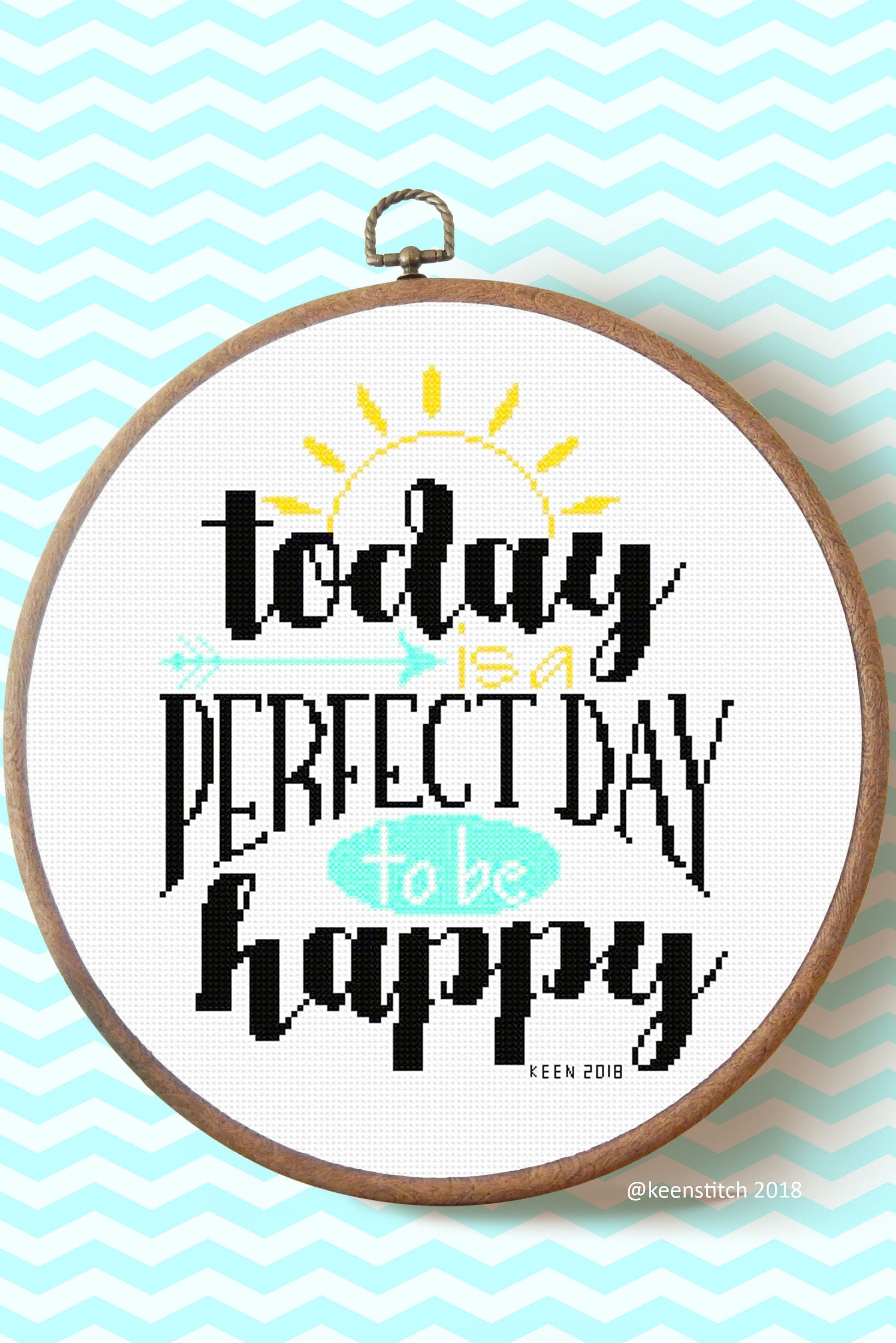 Perfect Day Happy Cross Stitch Pattern PDF Positive - Etsy