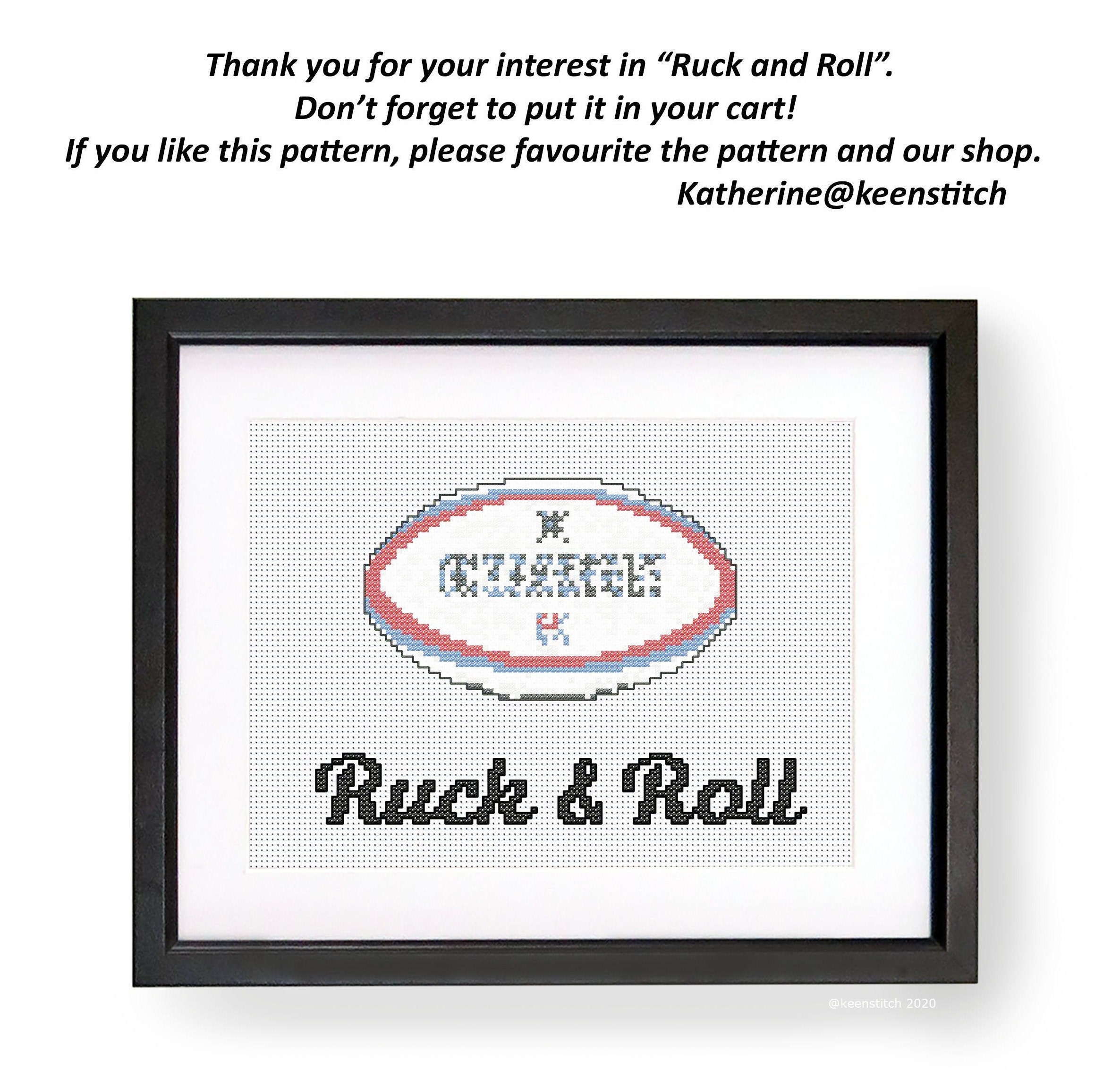 Ruck and Roll Rugby Themed Cross Stitch Pattern PDF Rugby | Etsy