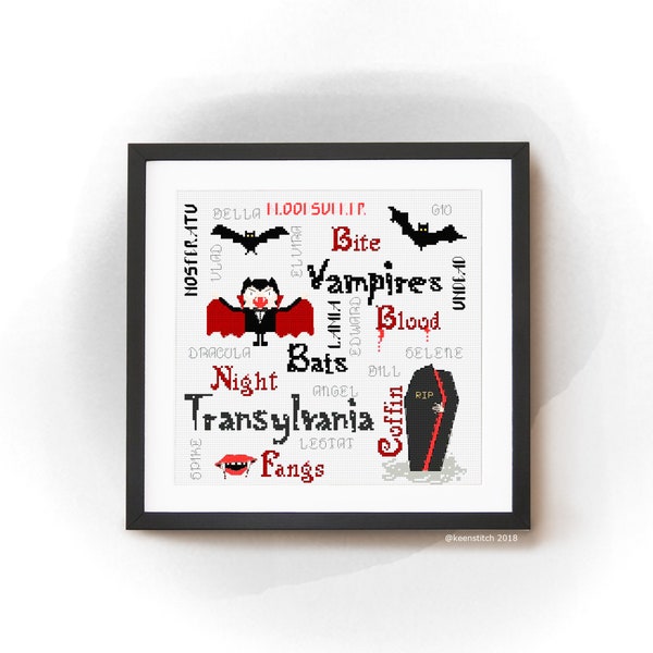 Vampire Fangs Cross Stitch Pattern - Etsy