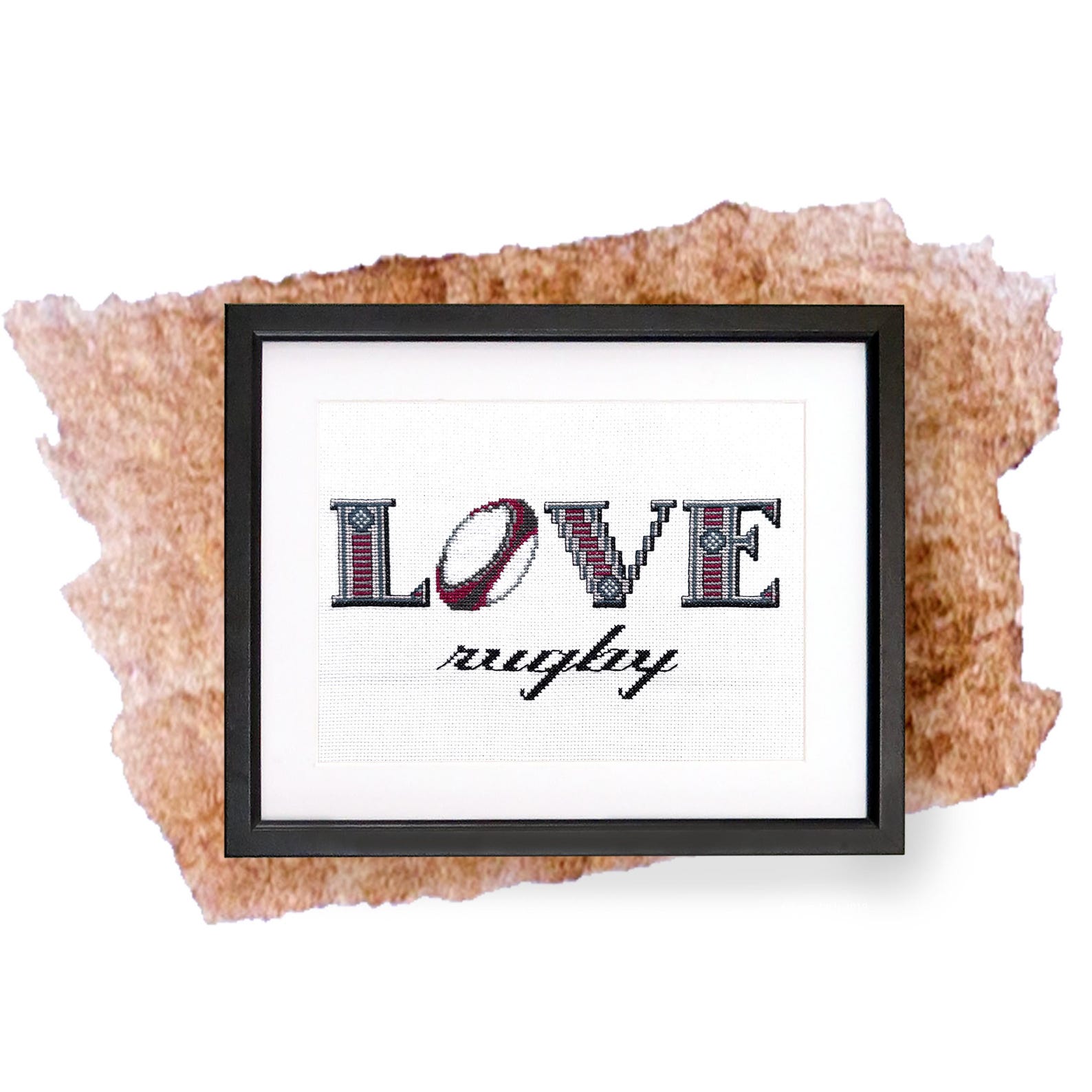 Love Rugby a Rugby Cross Stitch Pattern PDF, Rugby Ball, Gift for Rugby ...