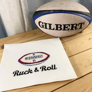 Ruck and Roll Rugby Themed Cross Stitch Pattern PDF, Rugby Ball, Men ...
