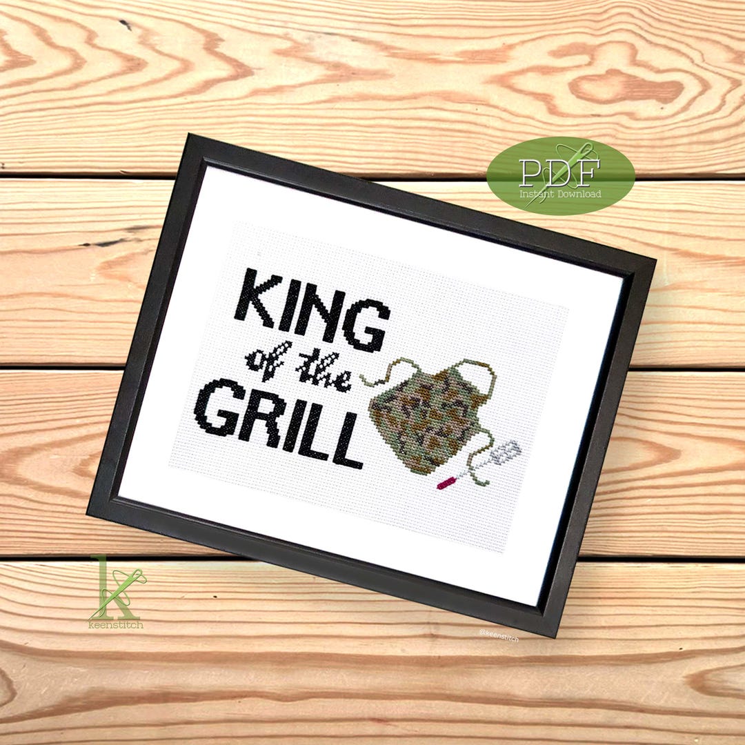 King of the Grill, a Barbeque Cross Stitch Pattern PDF, Cross Stitch ...