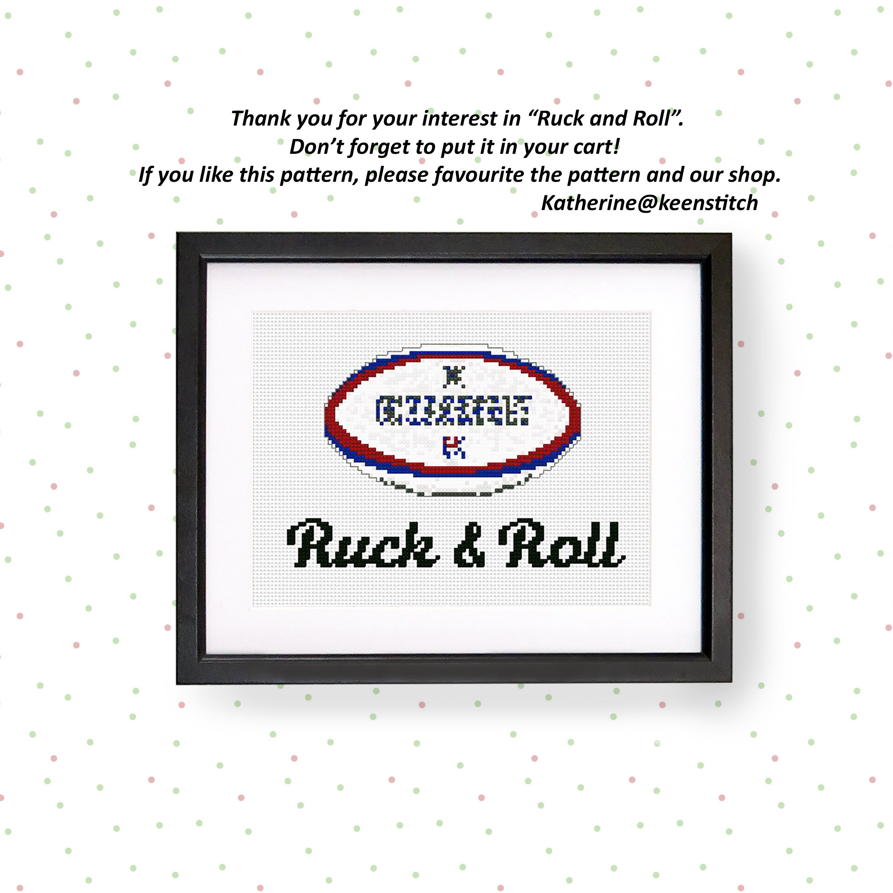 Ruck and Roll Rugby Themed Cross Stitch Pattern PDF Rugby - Etsy