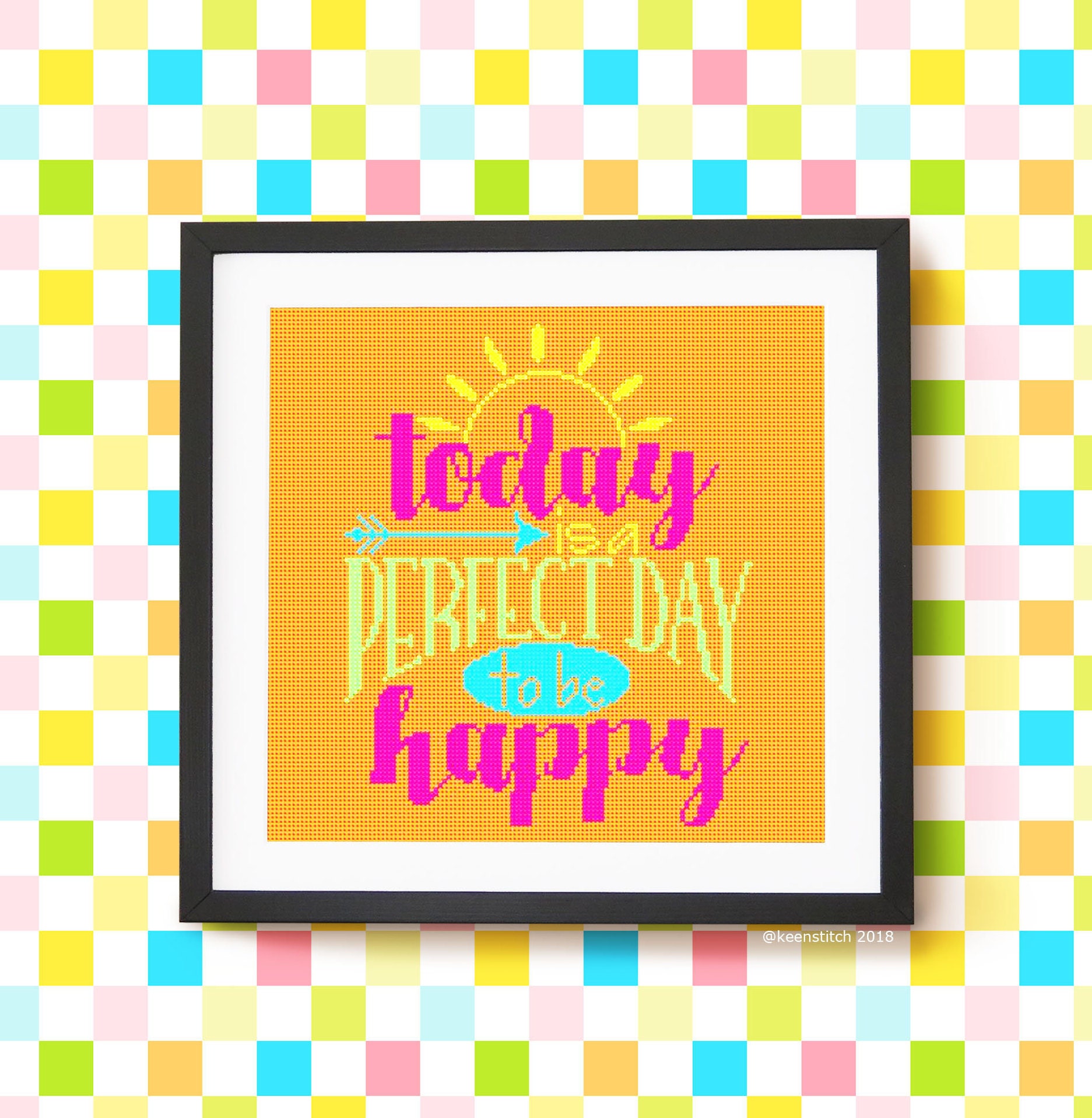 Perfect Day Happy Cross Stitch Pattern PDF Positive | Etsy