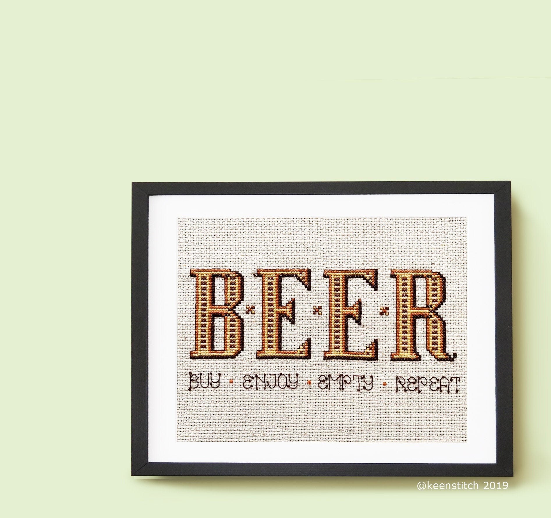 Beer Beer Themed Cross Stitch Pattern PDF. Dad Men Father | Etsy