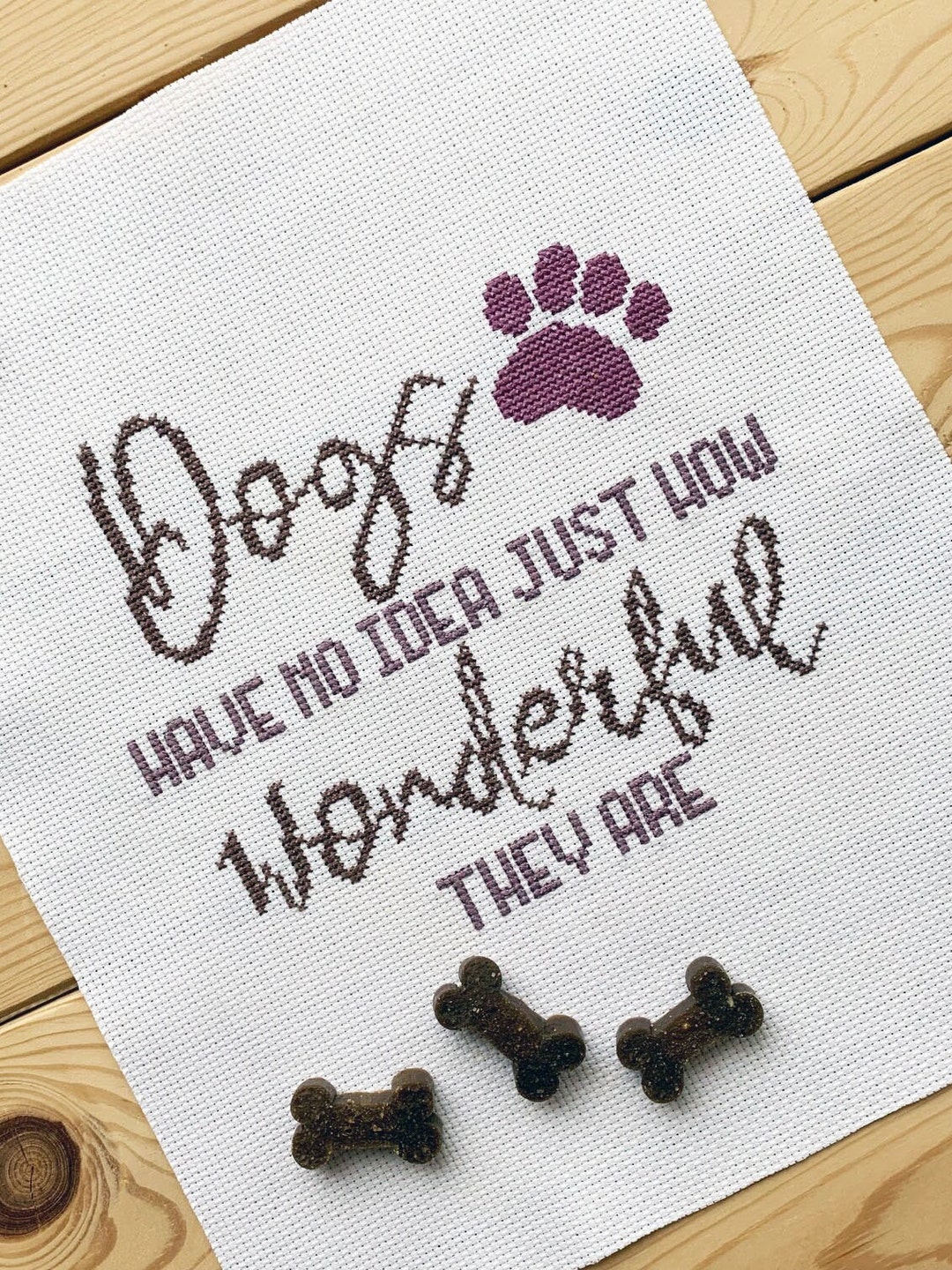 Wonderful Dogs - Pet Quote Cross Stitch Pattern PDF, Dogs, Pawprint ...