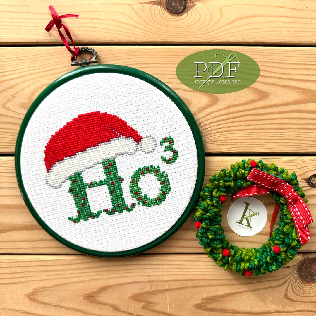 Christmas Ho Cubed - Fun, Nerdy, Holiday Cross Stitch Pattern PDF, Ho ...