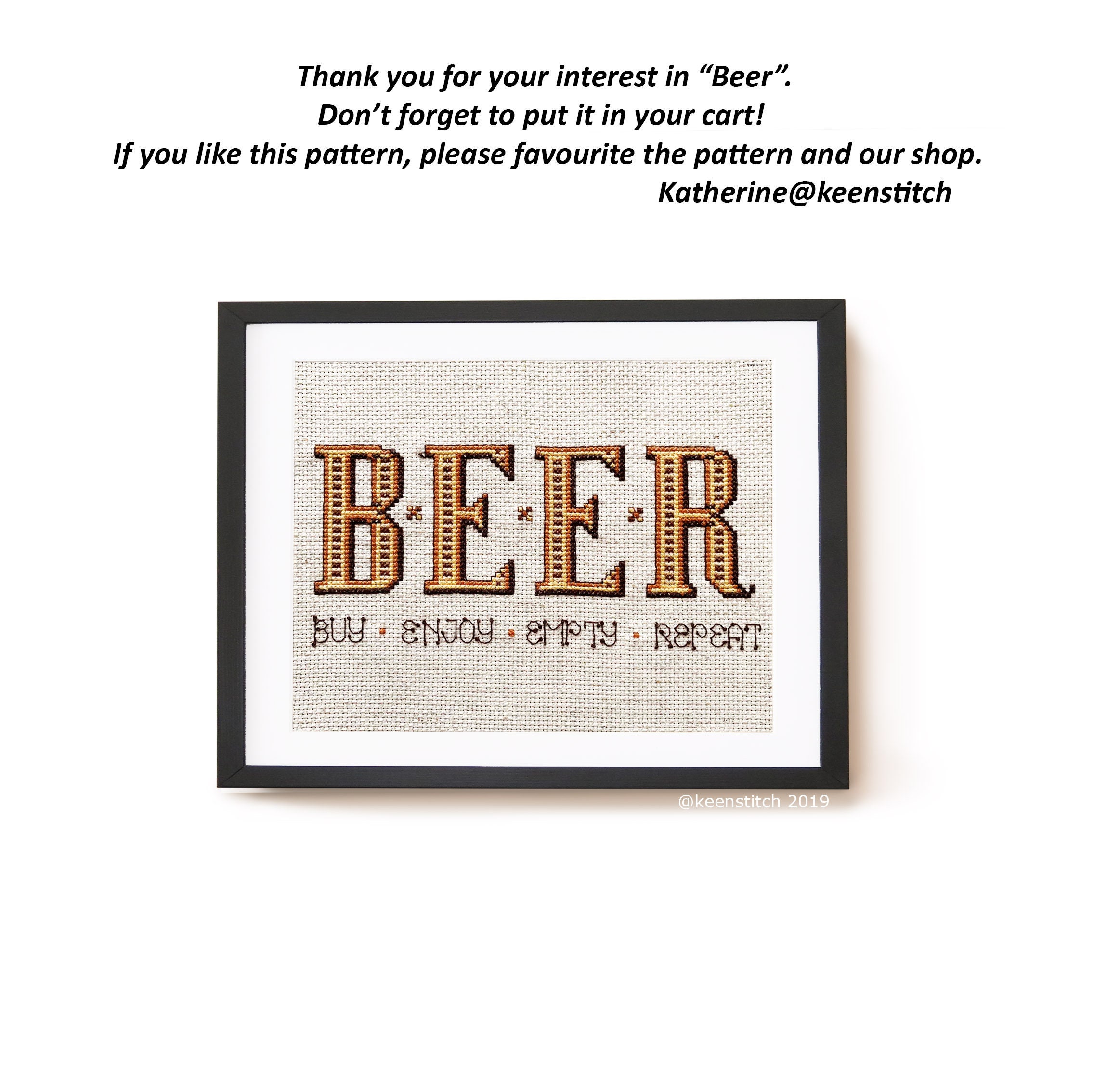Beer Beer Themed Cross Stitch Pattern PDF. Dad Men Father | Etsy